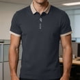 COSFO Mens Polo Shirt Casual Short Sleeve Golf Colorblock Shirt ...