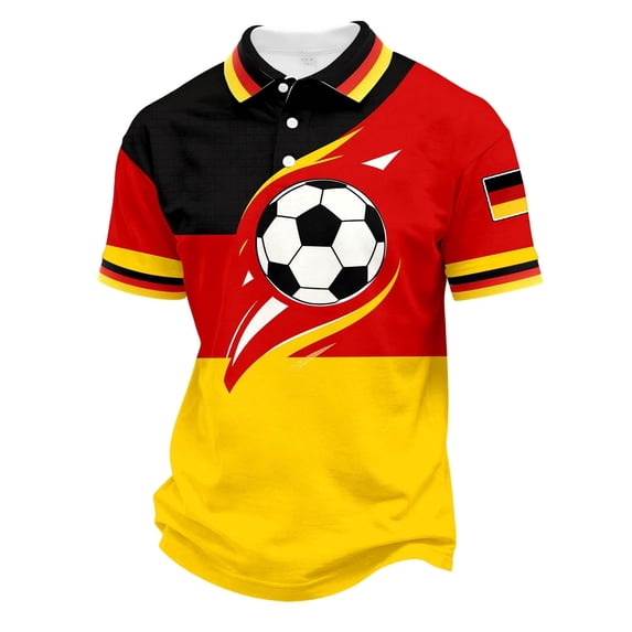 COSFO Mens Short Sleeve Polo Shirts Football Mesh Germany Graphic Tees ...