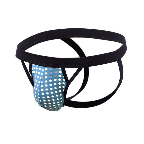 COSFO Mens Thongs Bulge Pouch Cut Out Blue G-String Breathable Regular ...