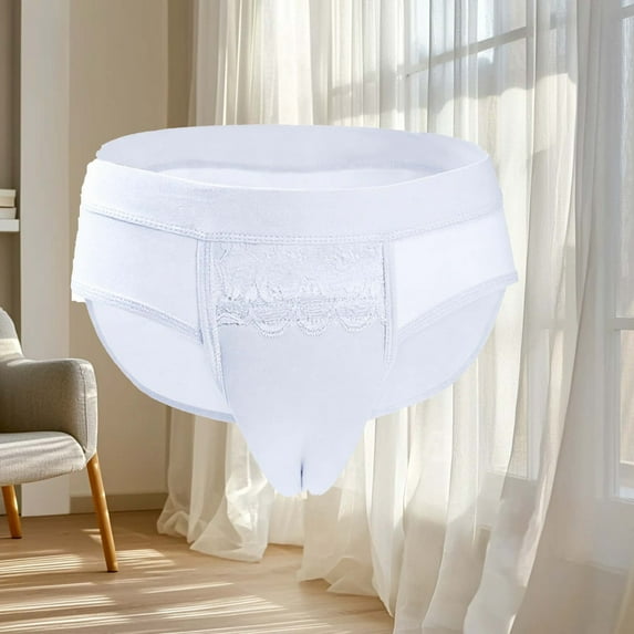 COSFO Mens Thongs Lace Bulge Pouch Blue G-String Loose Fit Low Rise ...