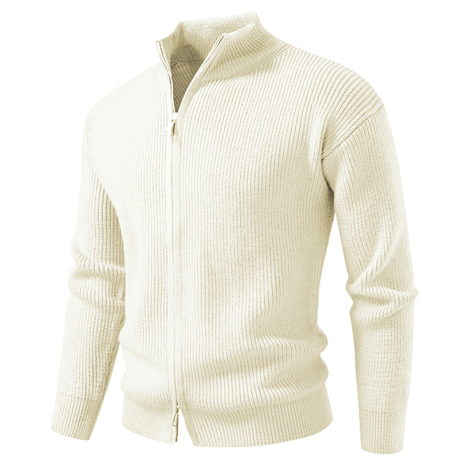 COSFO Mock Neck Mens Sweaters for The Winter Cardigan Zip Up Solid ...