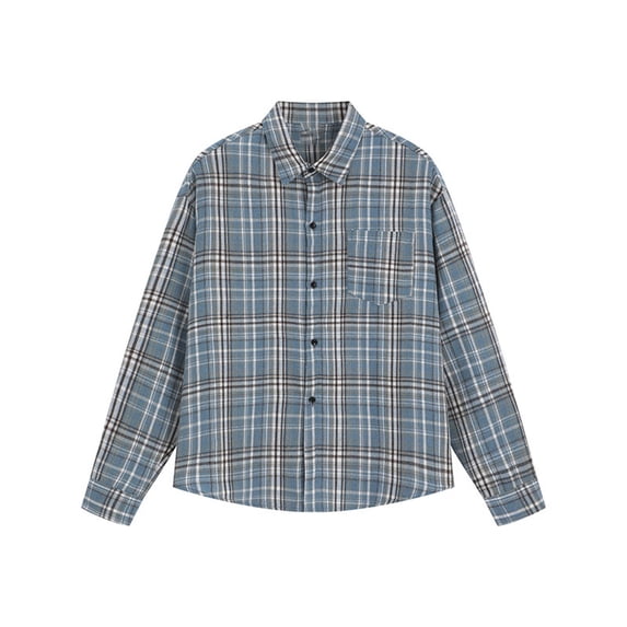 COSFO Plaid Button Down Shirts for Men Collared Casual Long Sleeve ...