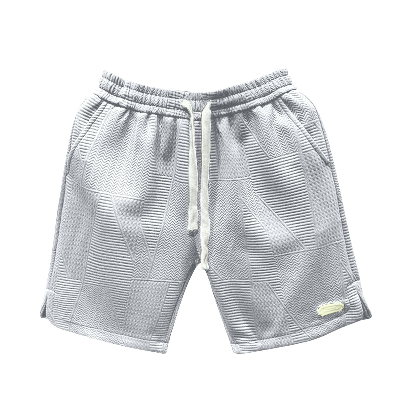 COSFO Relaxed Fit Gym Shorts Men White Casual Elastic Waist Pocket ...
