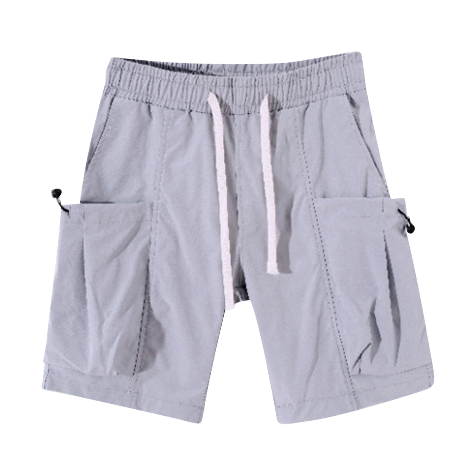 COSFO Relaxed Fit Mens Cargo Shorts Casual Gray Elastic Waist ...