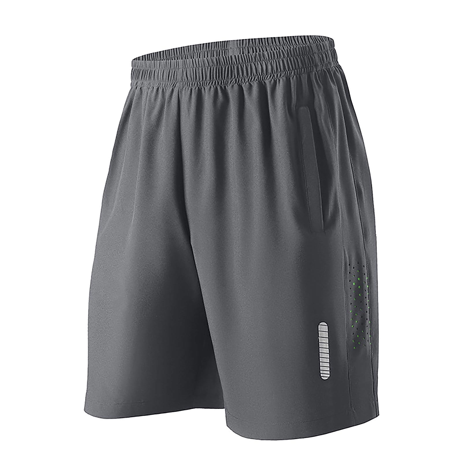 COSFO Running Shorts for Men Relaxed Fit Gray Casual Elastic Waist ...