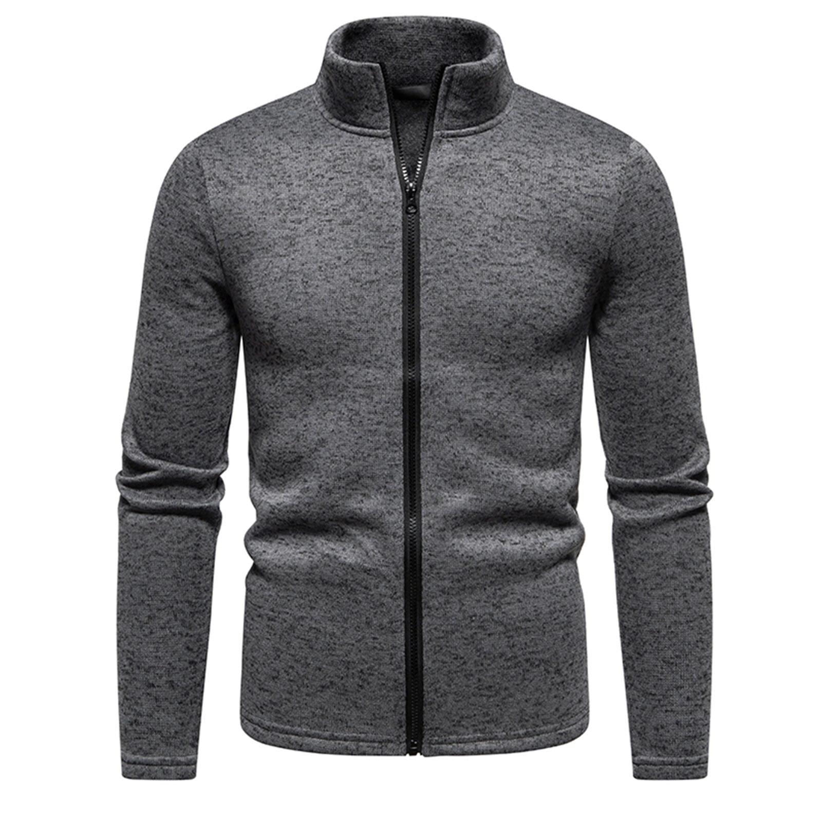 COSFO Shirt Jacket for Men Casual Solid Gray Zip Up Lightweight Jacket ...
