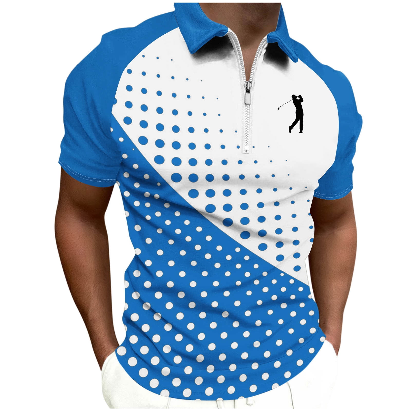 COSFO Short Sleeve Big and Tall Polo Shirts for Men Mesh Casual Golf ...