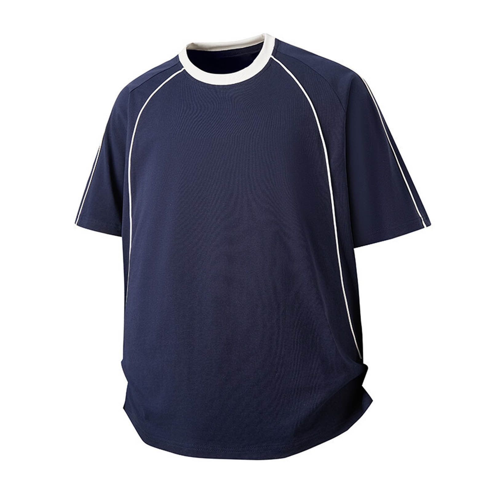 COSFO Short Sleeve Mens Summer Shirts Colorblock Athletic Crew Neck ...