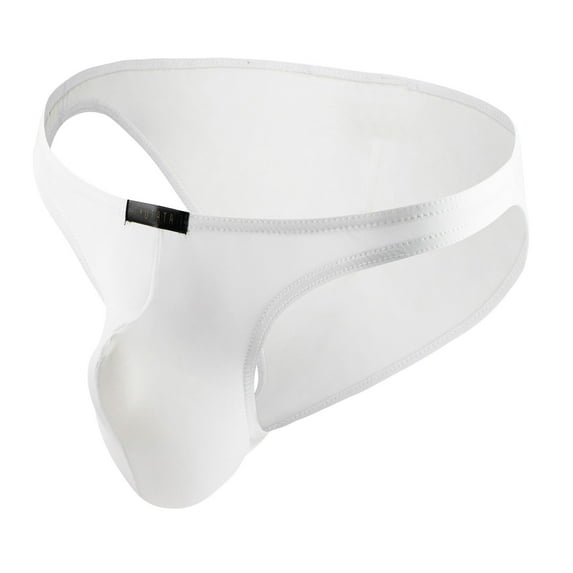 COSFO Silk Men's Underwear Briefs White Bulge Pouch Underwear Low Rise ...