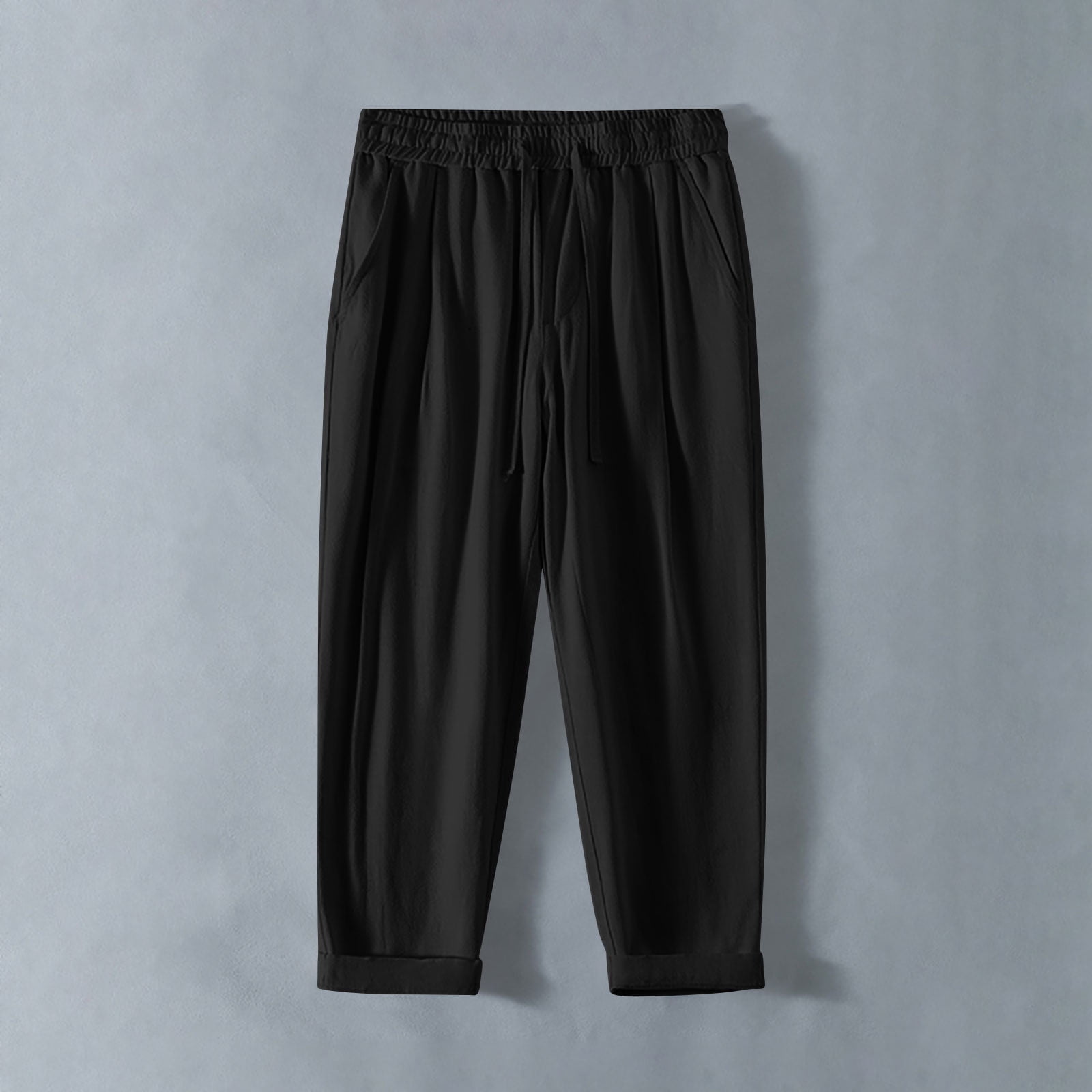 COSFO Solid Gym Sweatpants Men Elastic Waist Casual Trousers with ...