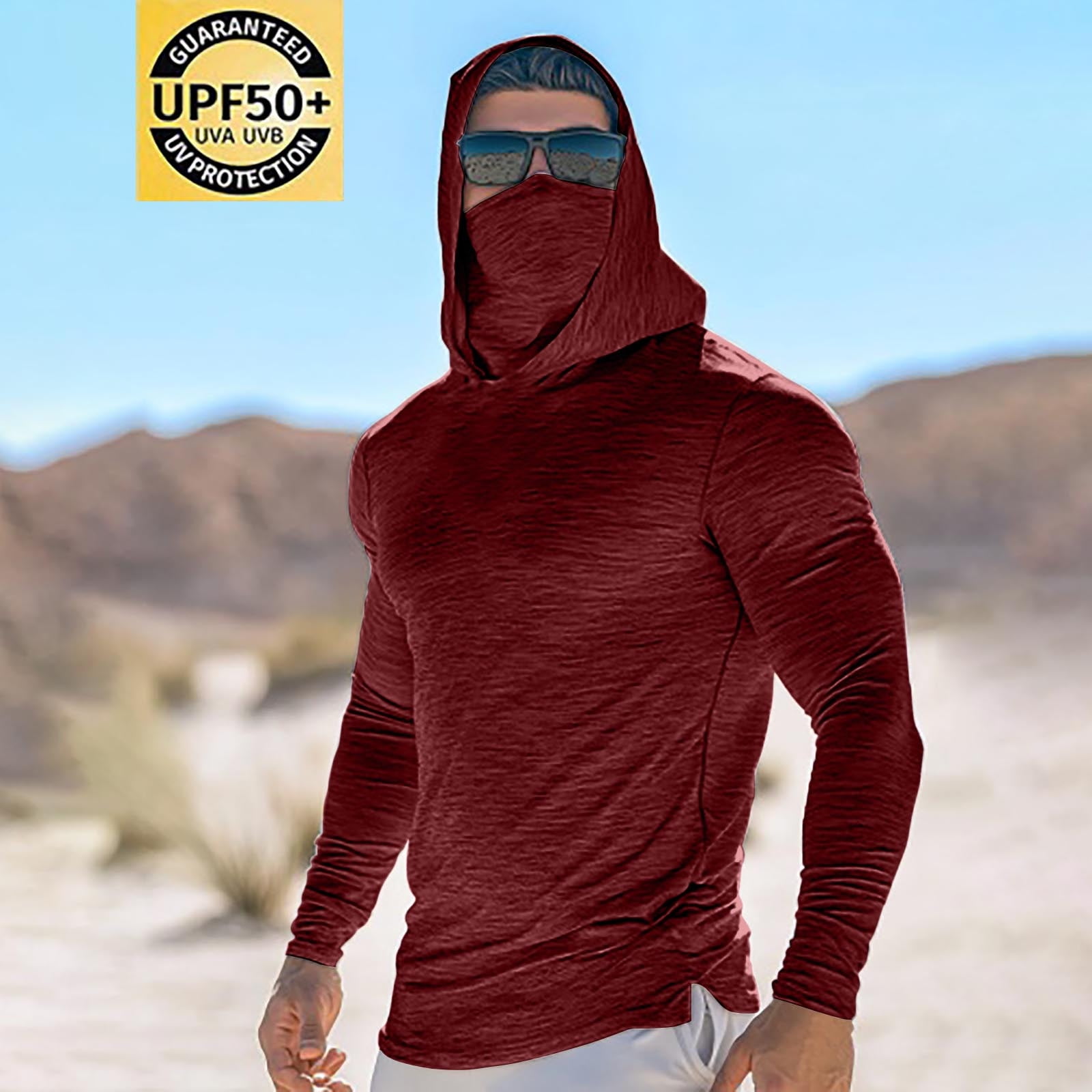 COSFO Solid Hoodie Men Casual Lightweight Hooded Long Sleeve Tops ...