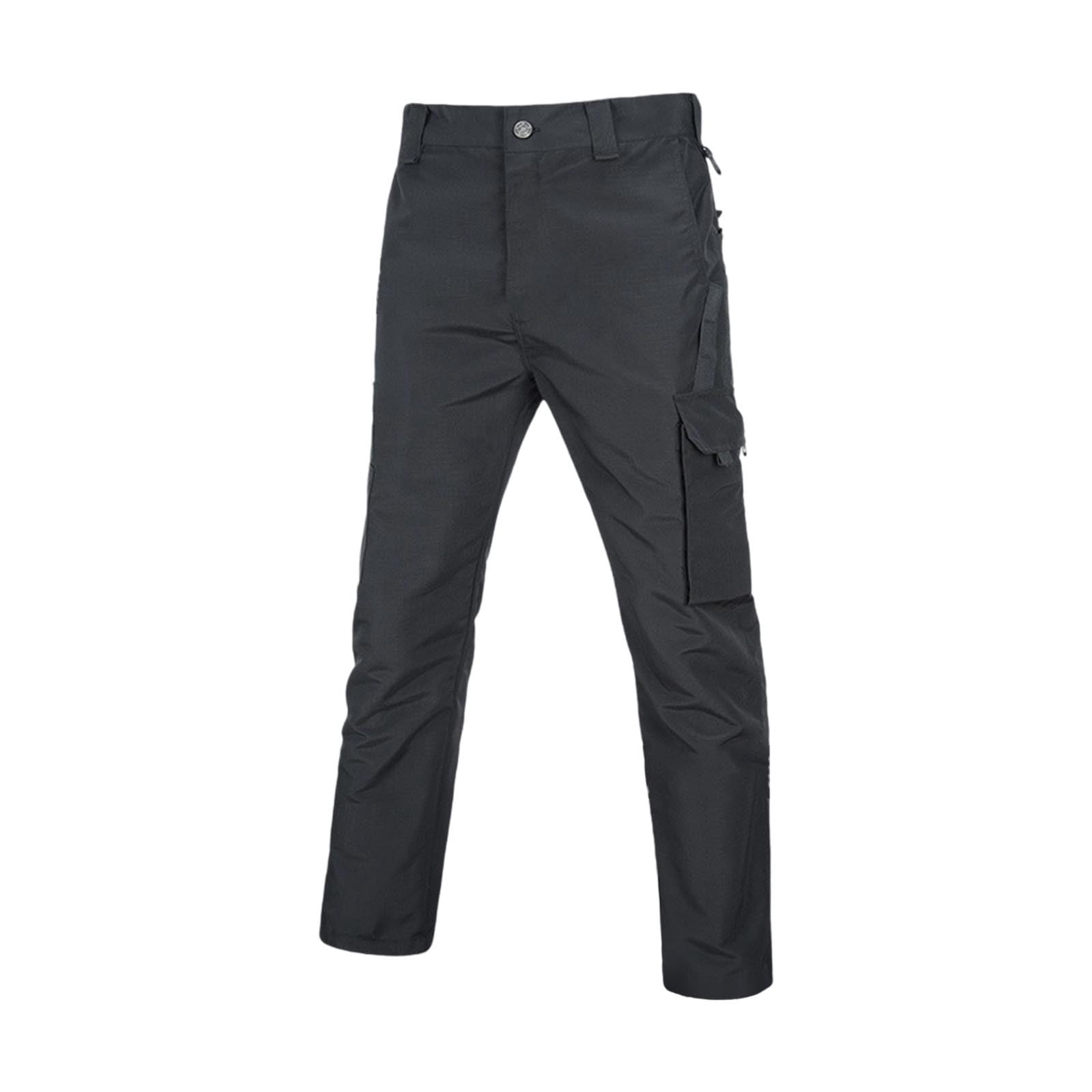 COSFO Straight Cargo Pants for Men Solid Casual Work Trousers Loose Fit ...