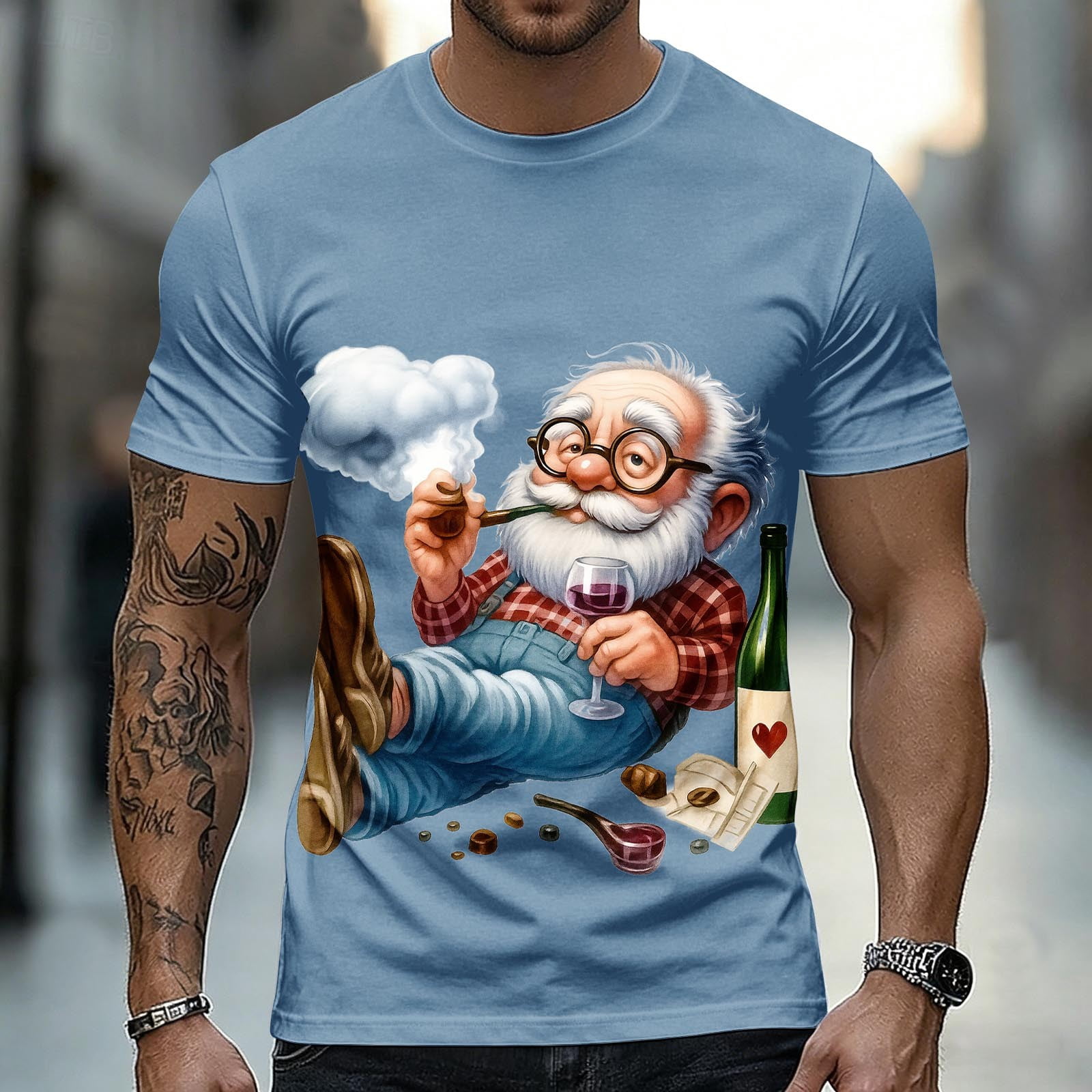 COSFO Summer Men Tshirts Short Sleeve Funny Workout Graphic Tees Casual ...