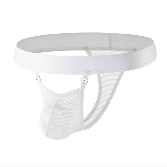 COSFO Thongs for Men White Mesh Bulge Pouch G-String Loose Fit Sport ...