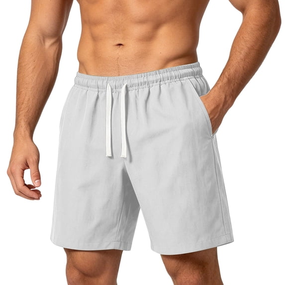 COSFO Workout Men Summer Shorts Solid Running Shorts with Pockets ...