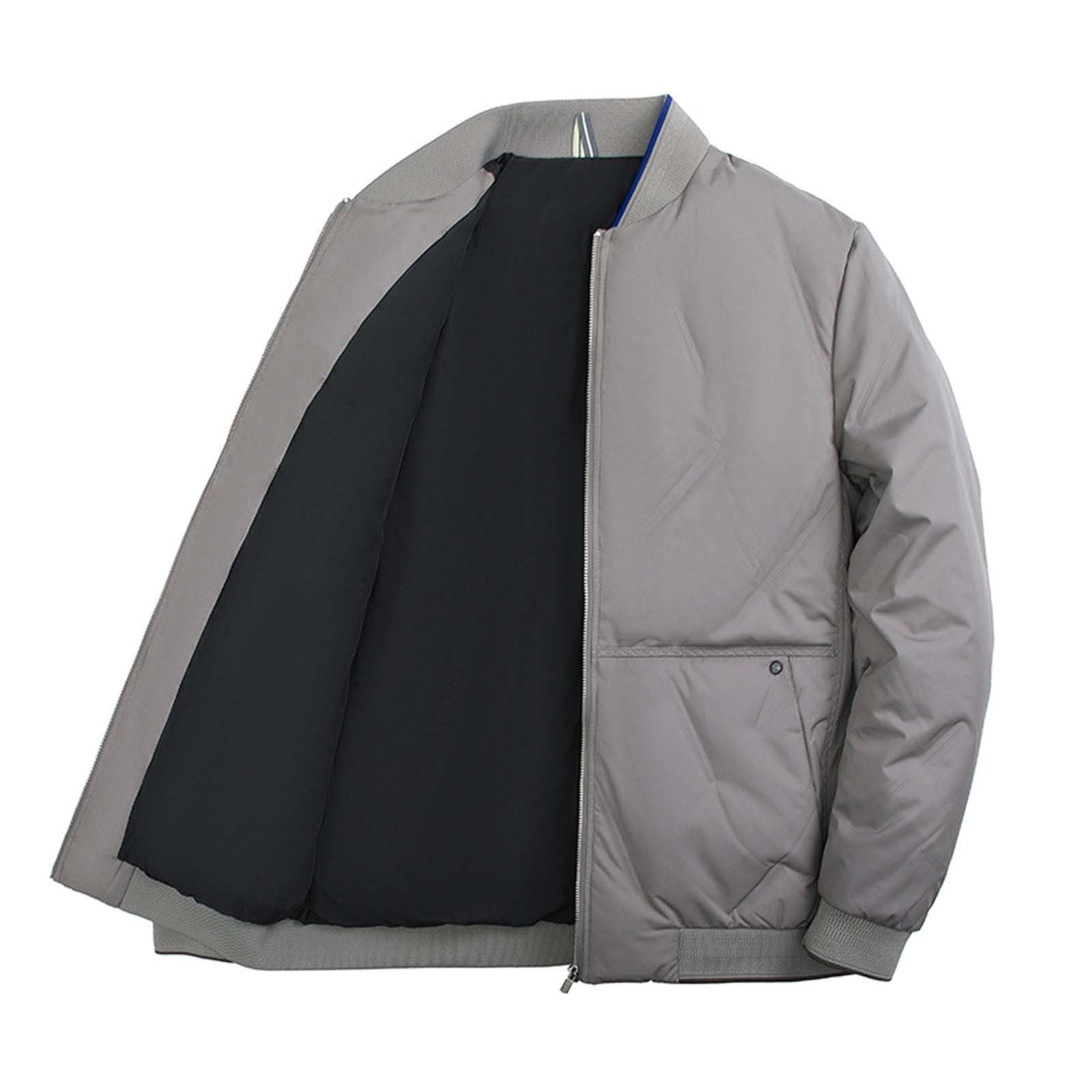 COSFO Yellow Jackets for Men Warm Puffer Bomber Solid Coat Thick with ...