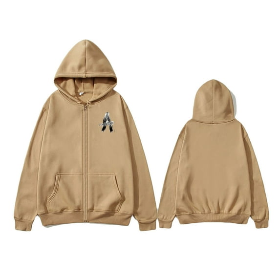 COSFO Zip Up Men's Sweatshirt Letter Print Hooded Shirts Long Sleeve ...