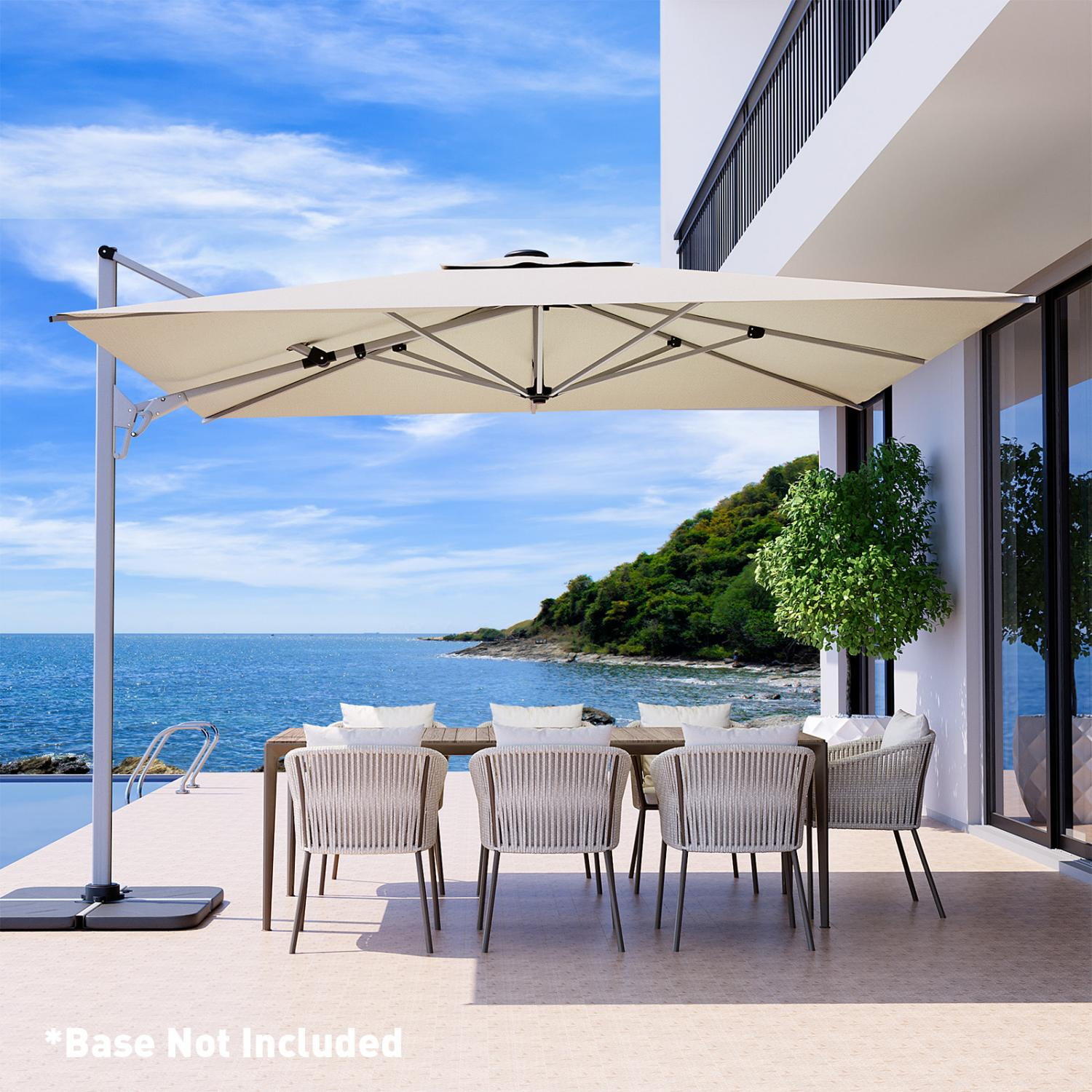 COSIEST 10FT Cream Double Top Cantilever Outdoor Umbrellas, Large ...