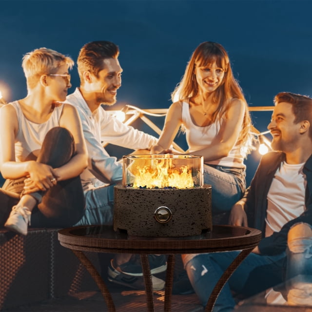 COSIEST 12" Grey Tabletop Fire Pit, 40,000 BTU Outdoor Propane ...