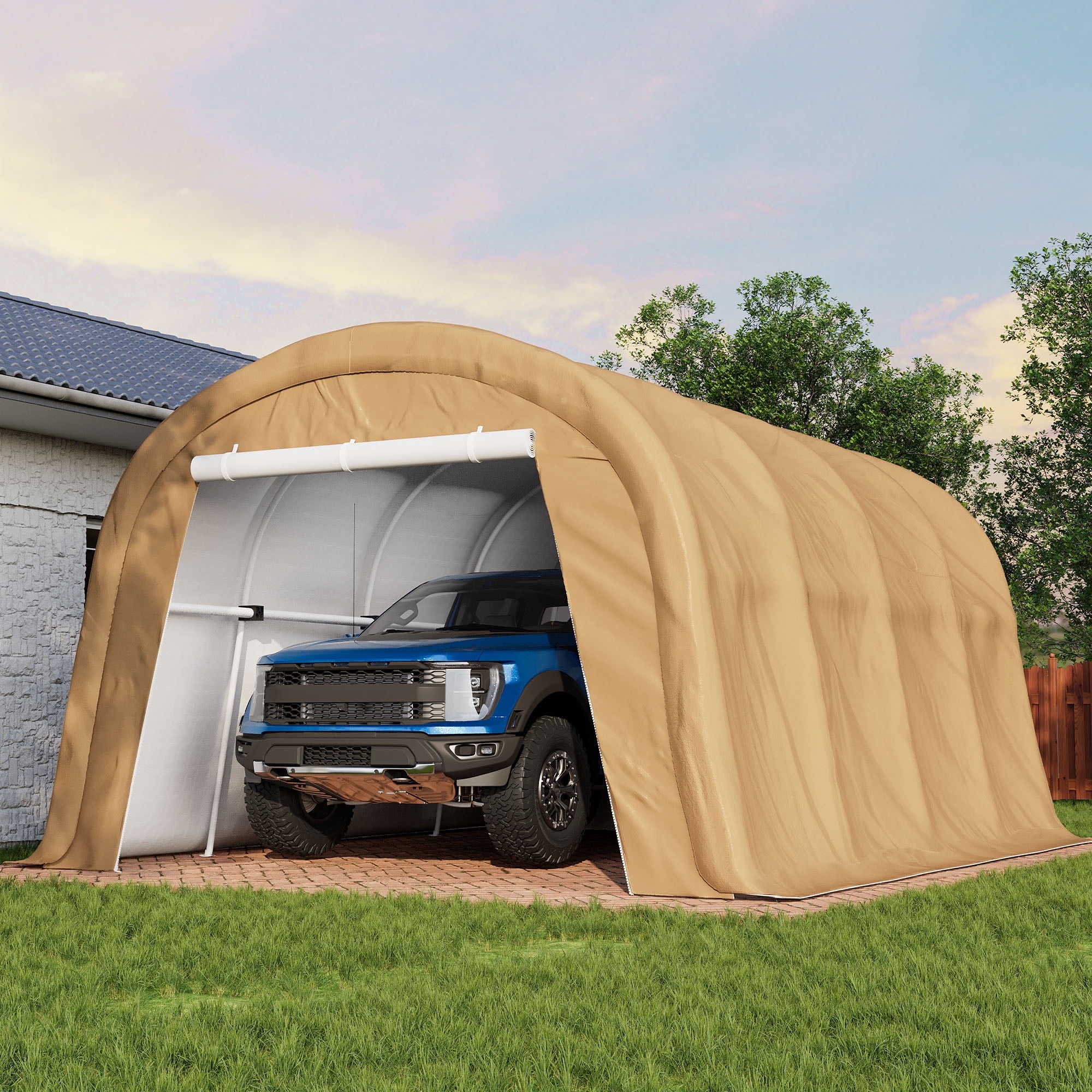 COSIEST 13'x20'Heavy-Duty Carport ,Portable Outdoor Canopy Garage with ...