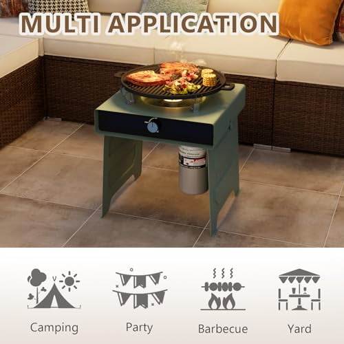 COSIEST 15.7 inch Outdoor Propane Fire Pit, Foldable Smokless Fire ...