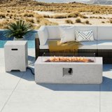 COSIEST 2-Piece Patio Furniture 42-inch Outdoor Propane Fire Pit Set w ...