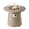 VENTOPYR 31.5-Inch Round Propane Fire Pit, Magnesium Oxide Table ...