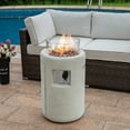 COSIEST 40,000BTU 16-inch Round Patio Gas Fire Pit Table with Glass ...