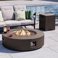 VENTOPYR 40.5-inch Outdoor Propane Fire Pit Coffee Table w Concrete ...