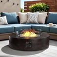 VENTOPYR 41-inch Round Outdoor Propane Fire Pit Table with Fire Glass ...