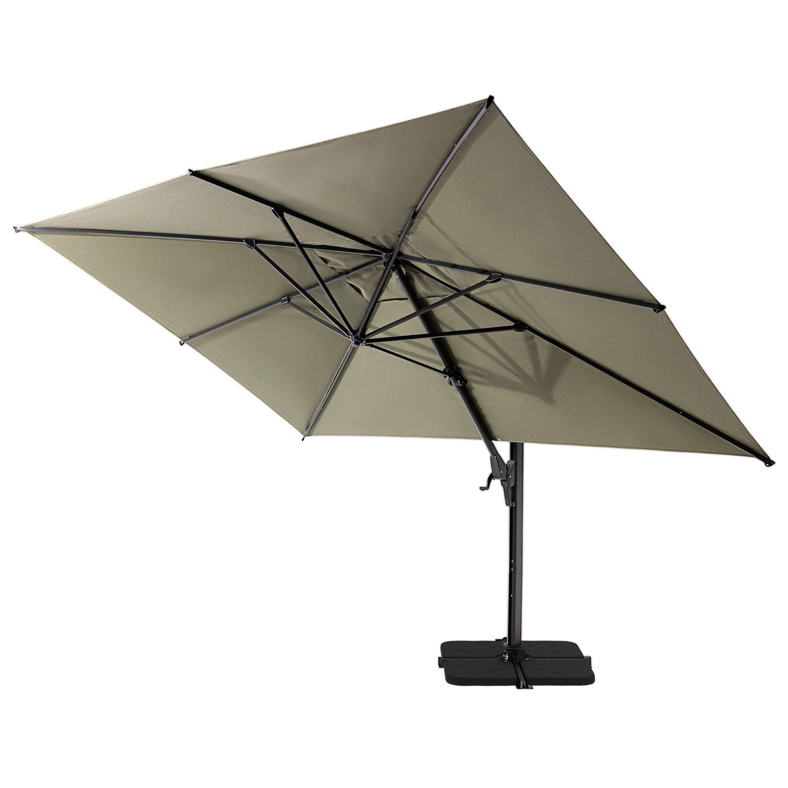 COSIEST 9X12FT Taupe Double Top Cantilever Outdoor Umbrellas, Large ...