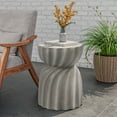 COSIEST Outdoor Concrete Contemporary Hourglass Grey Side Table ...