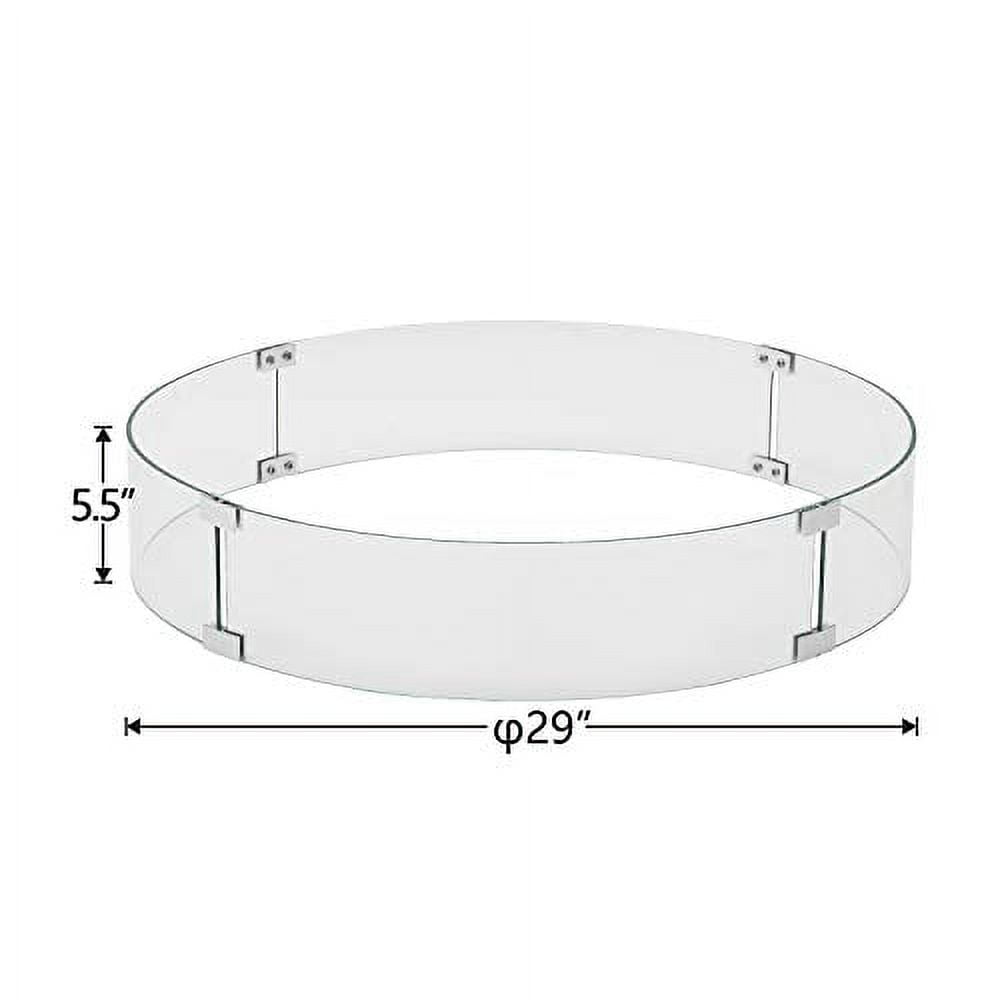 COSIEST Outdoor Fire Pit Glass Wind Guard, Round, 29x5.5 inches ...