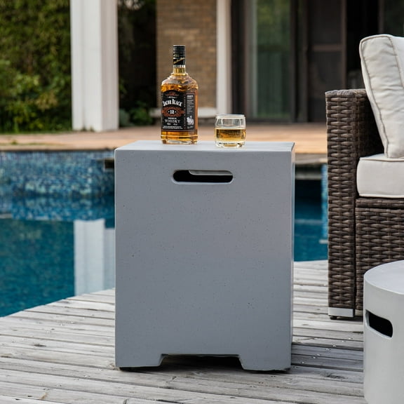 Propane Metal Tank Cover Table 16 in for Gas Fire Pits, Hides Any ...