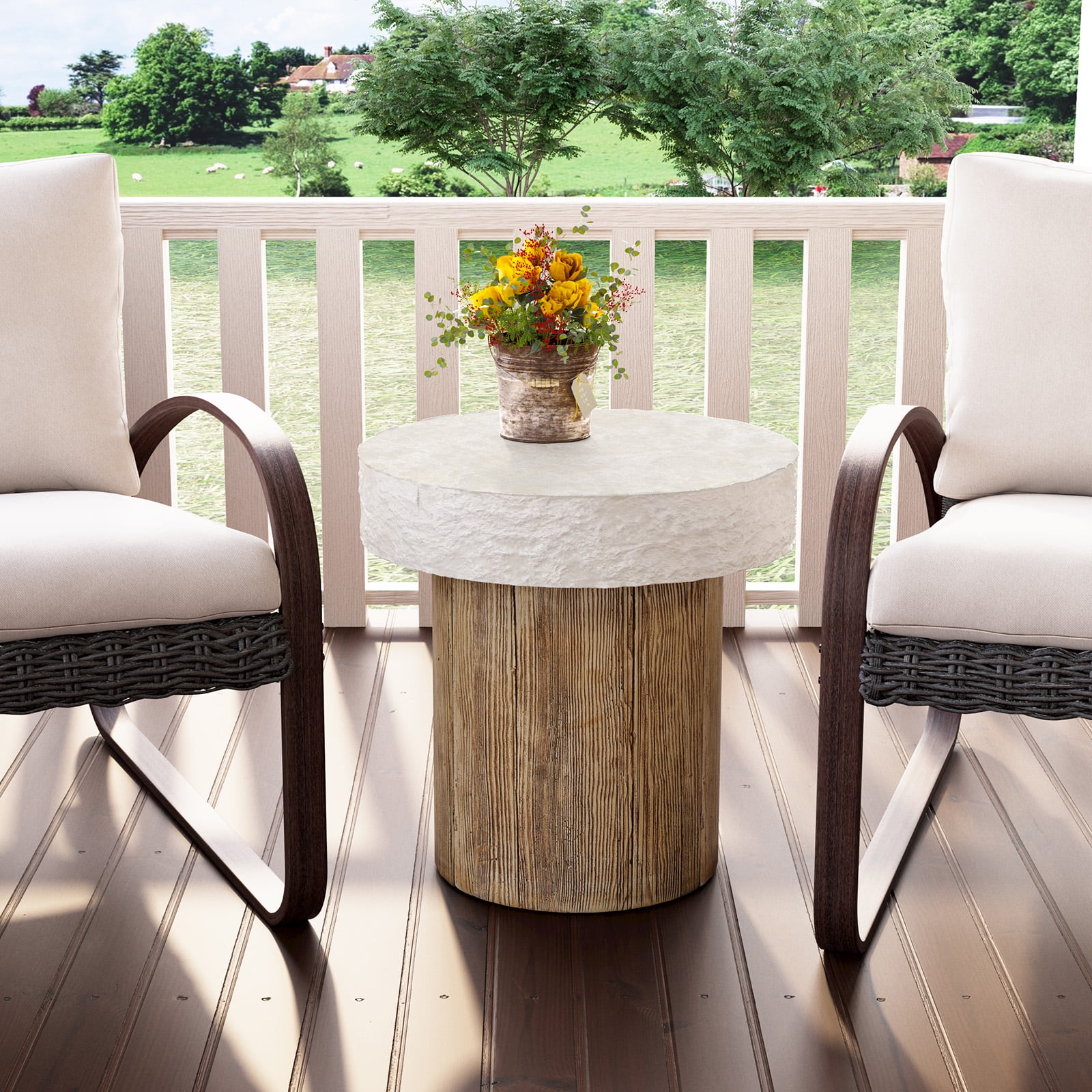 COSIEST Outdoor Medium Side Table, Patio Coffee Table, 19.7 inches ...