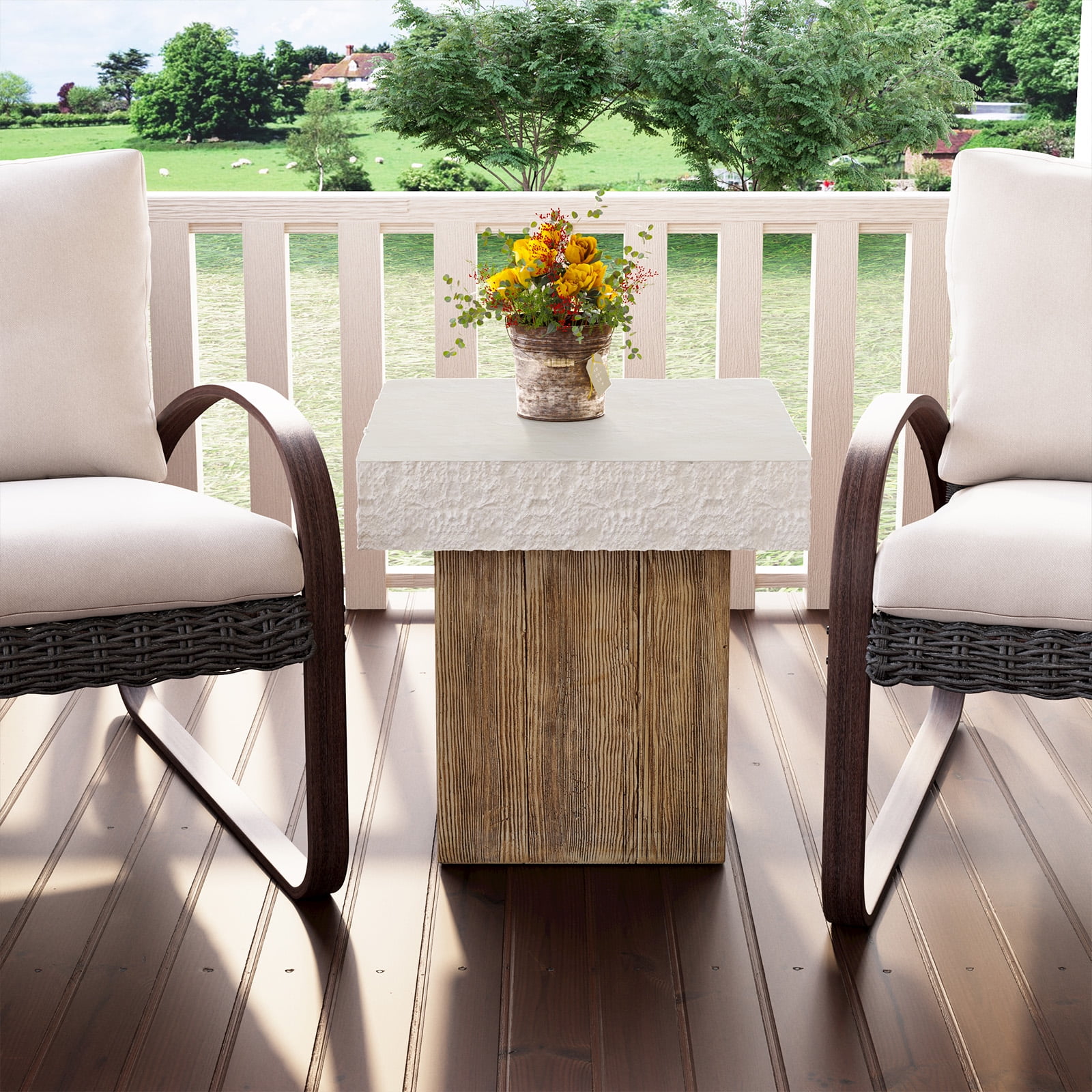 COSIEST Outdoor Medium Side Table, Patio Coffee Table, 19.7 inches ...