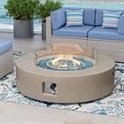 COSIEST Outdoor Propane Fire Pit Coffee Table w Gray 40.5-inch Round ...