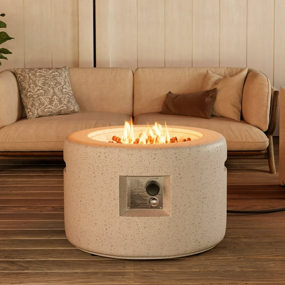 Free Shipping! COSIEST Outdoor Terrazzo White Faux Stone Propane Fire ...