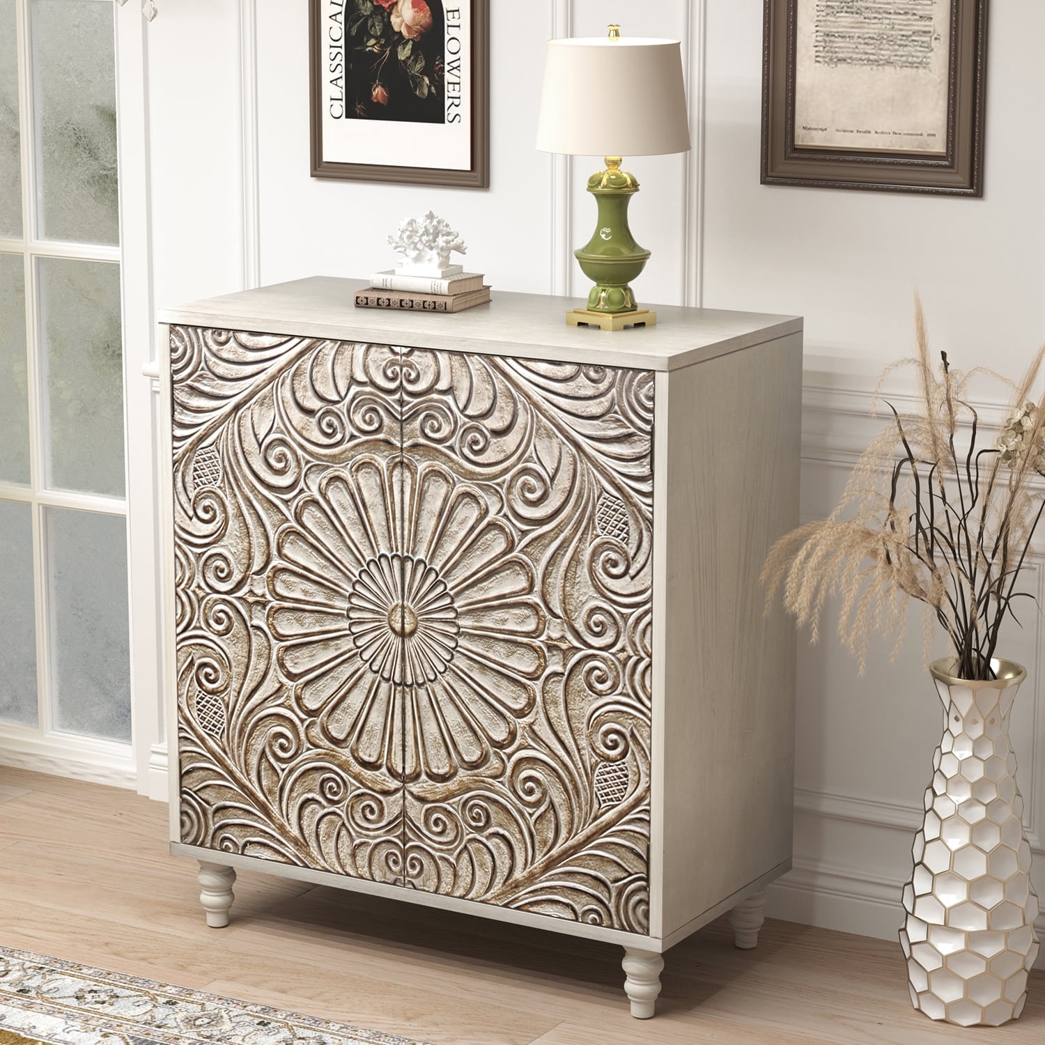COSIEST Vintage Wooden Sideboard Storage Cabinet for Dining Kitchen ...
