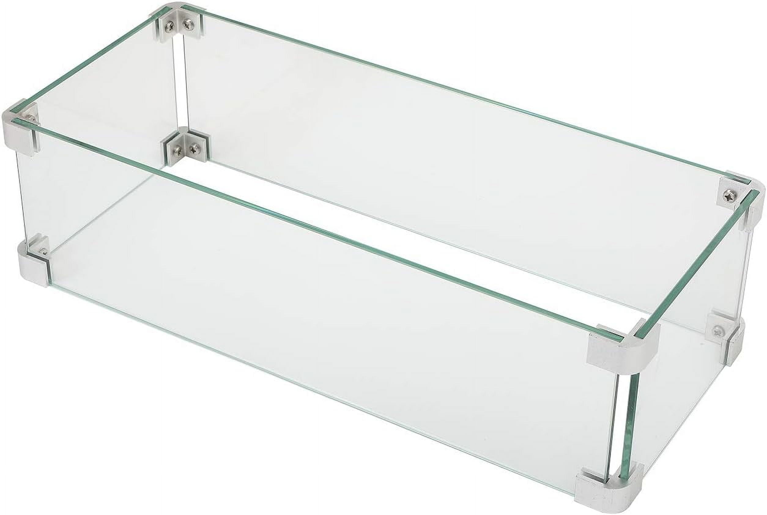 COSIEST Wind Guard Fence, Rectangle Tempered Glass Shield for Outdoor ...