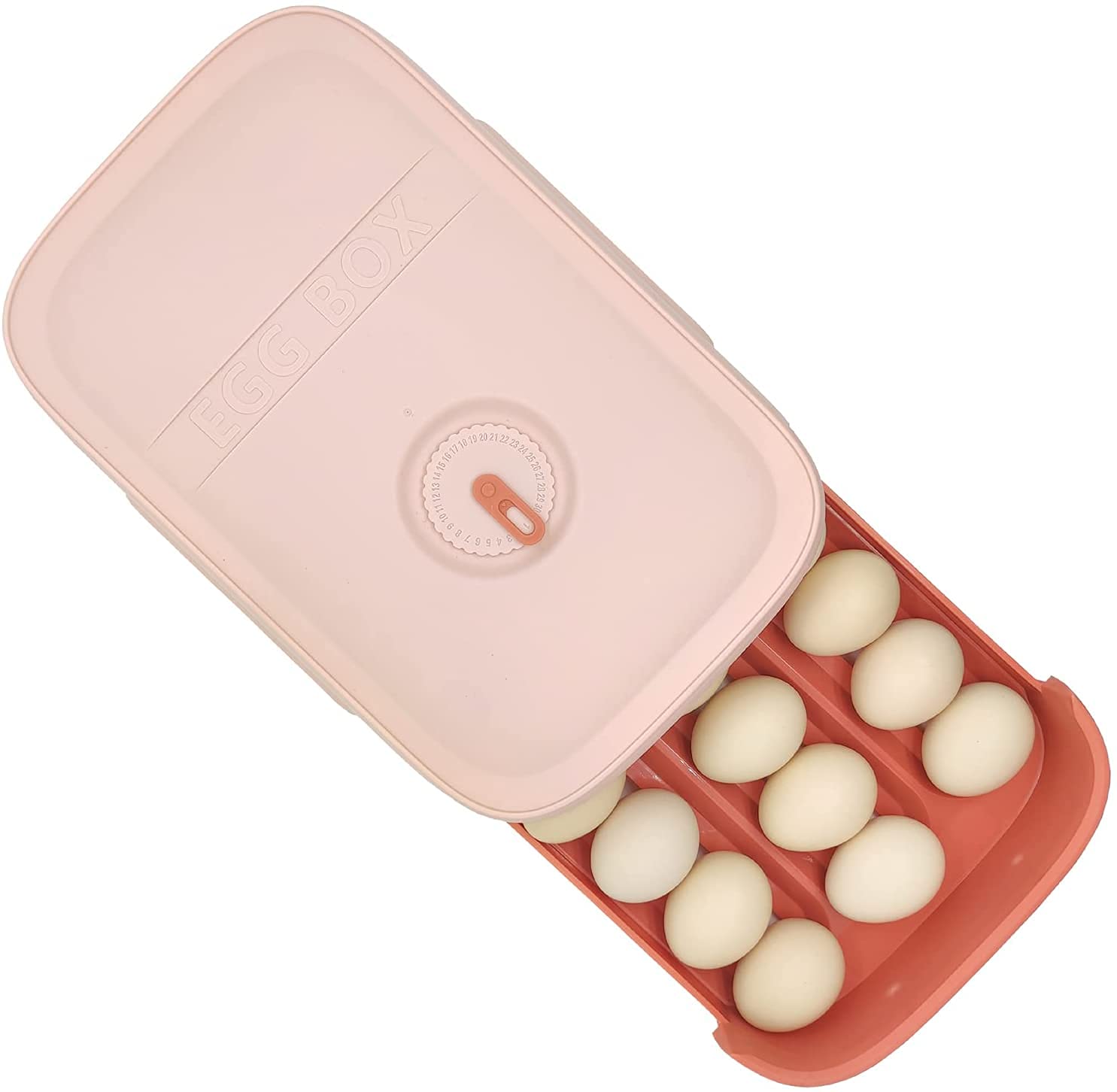 COSKIRA Drawer Type Egg Storage Box Stackable Egg Holder for ...