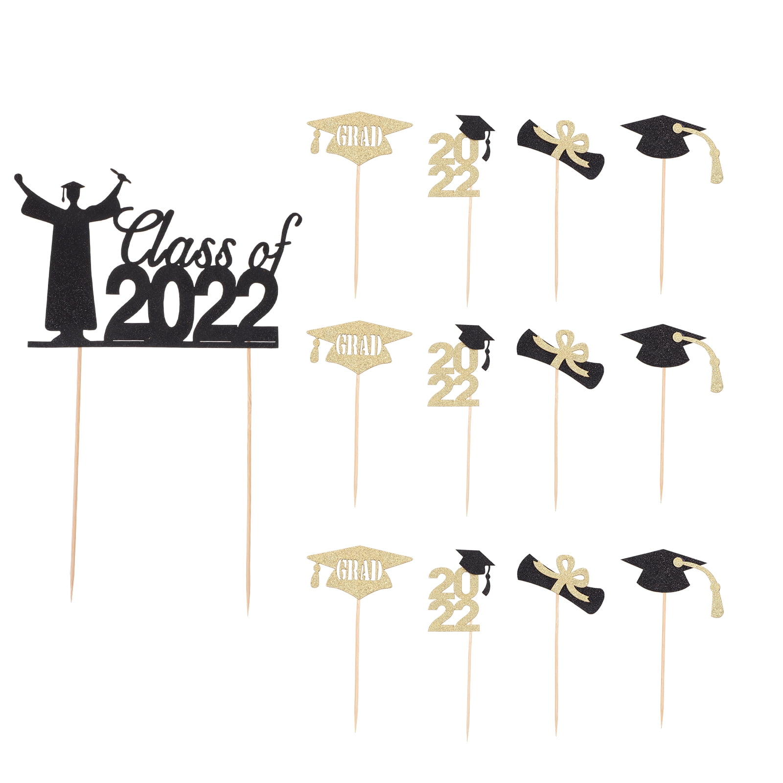 COSLUS 13pcs Cupcake Topper Graduation Cake Topper 2022 Cake Picks ...