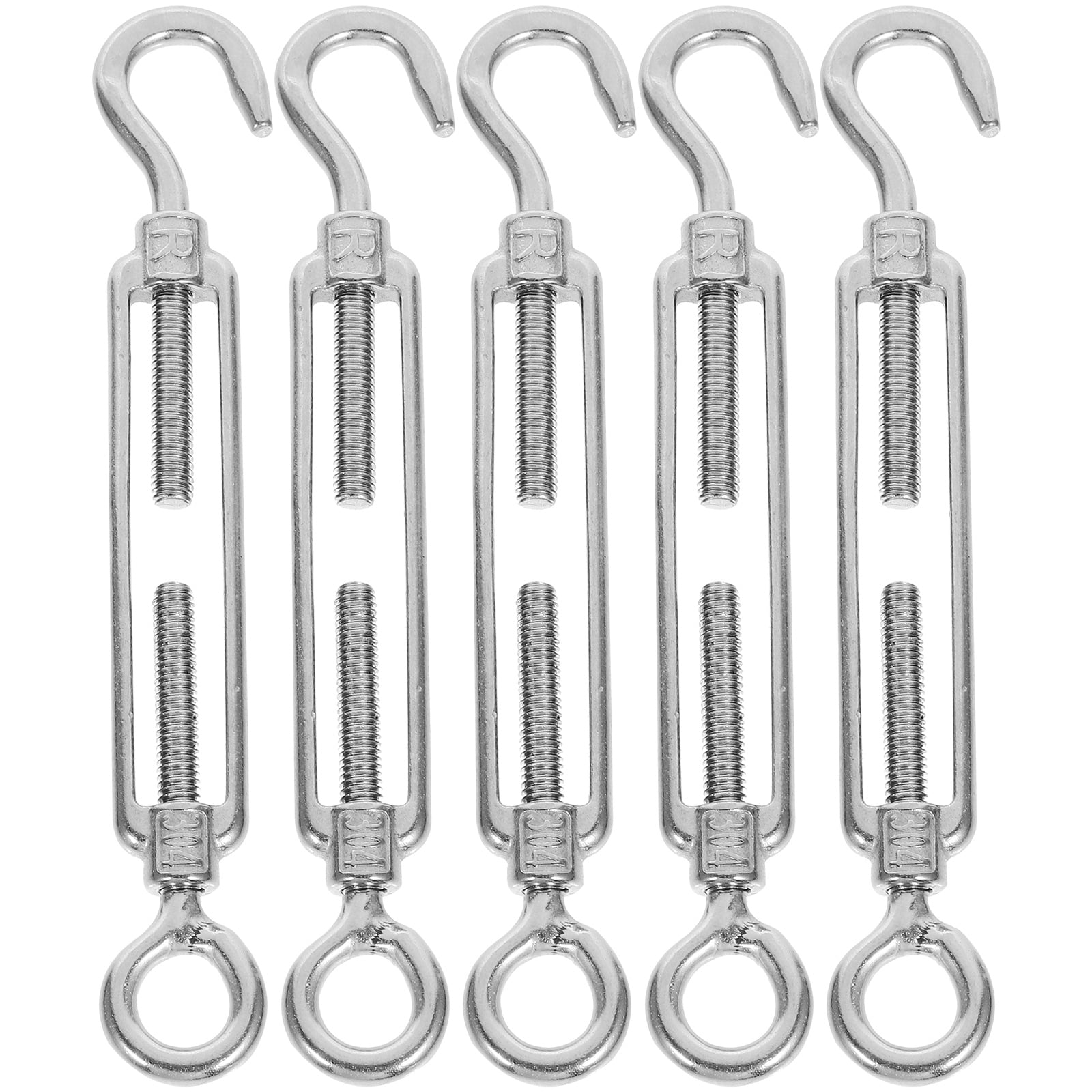 COSLUS 5pcs Stainless Steel Hook Eye Turnbuckle Wire Rope Tension for ...