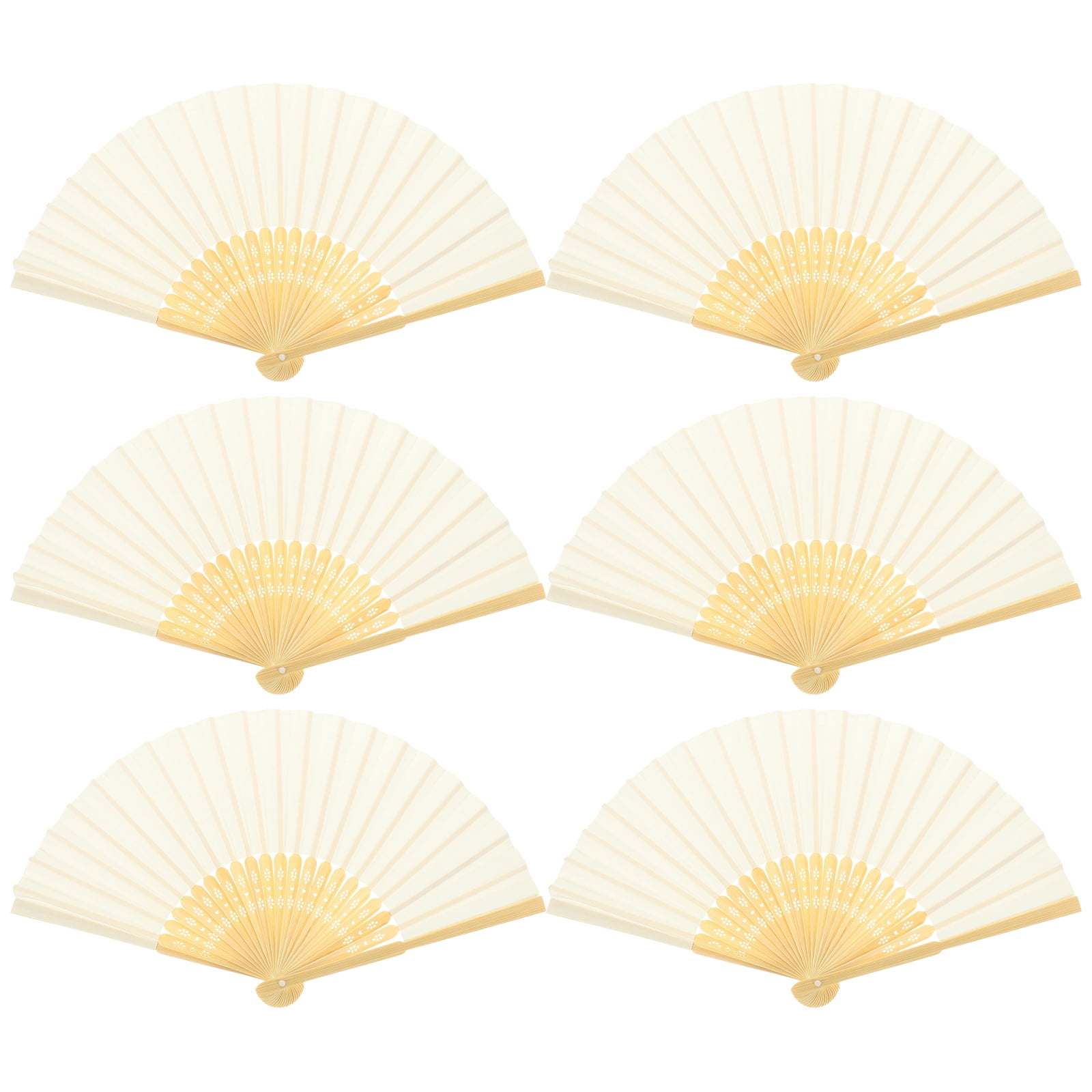 Handheld Fan Foldable Bamboo Plastic Hand Craft Holding Foldable 33cm ...