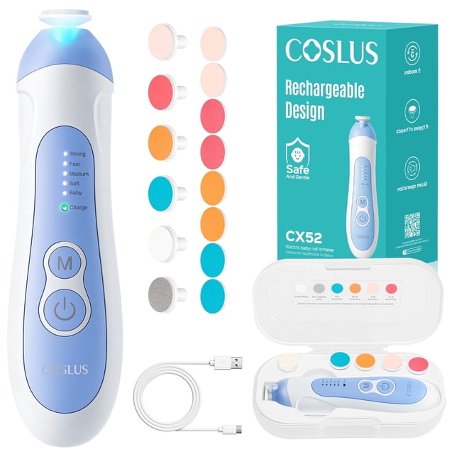 COSLUS CX52 Rechargeable Baby Nail Trimmer,Electric Nail File,5 Modes ...