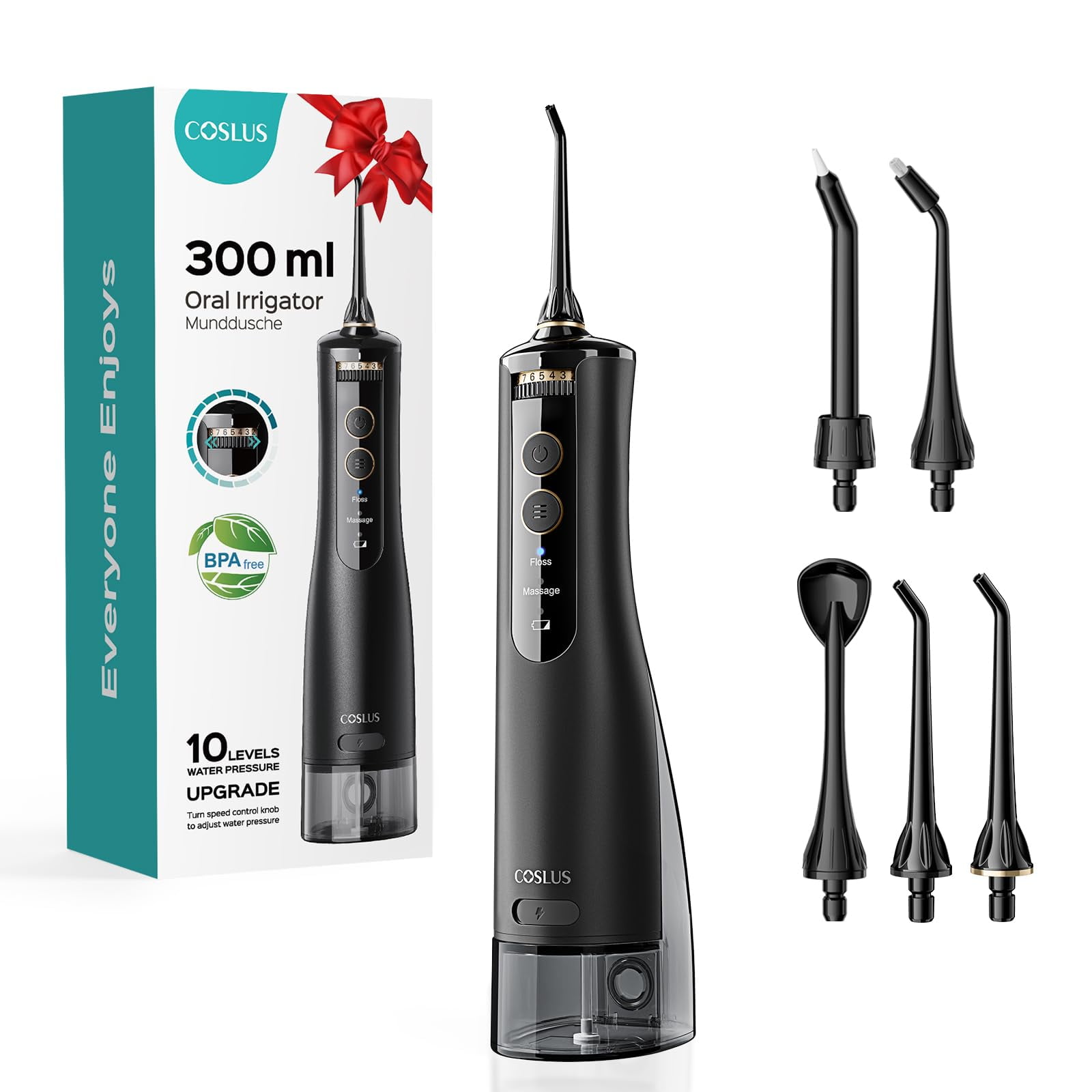 COSLUS Cordless Water Flosser IFF17 & Dental Pick for Teeth, Braces ...