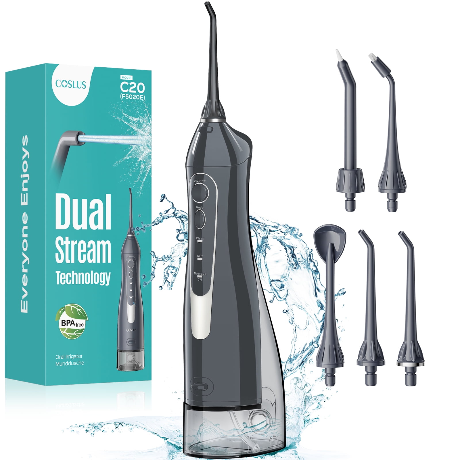 COSLUS Electric Flosser Electric Oral Irrigator Portable Tooth ...