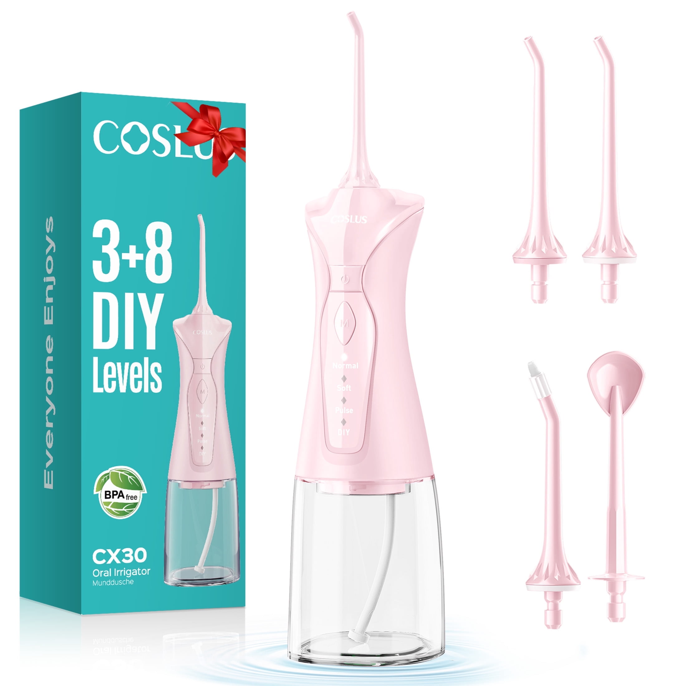 COSLUS Water Dental Flosser Pick for Teeth,DIY Mode,300ML,IPX7 ...