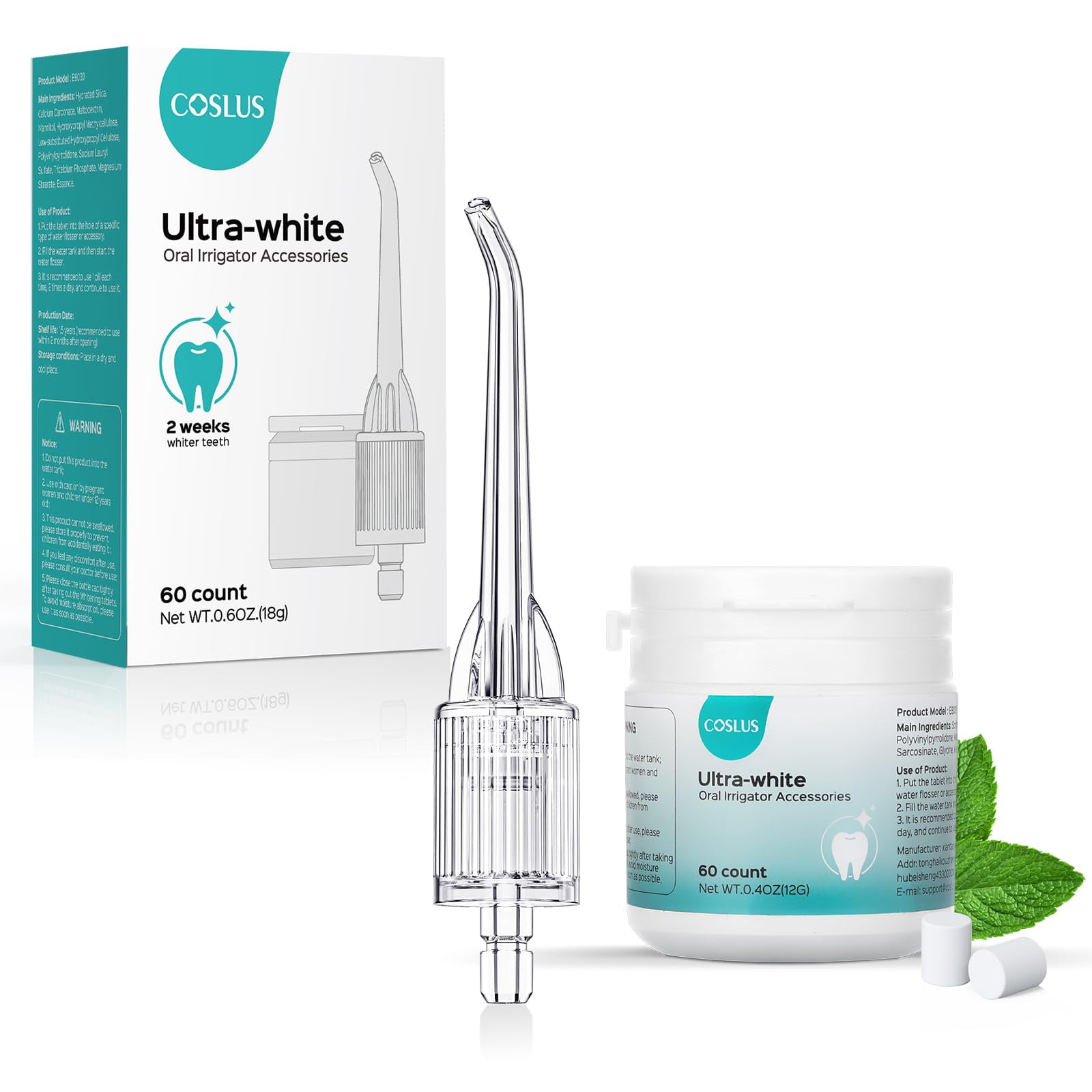 COSLUS Whitening Water Flosser RRF12 Replacement Tips with Refills ...