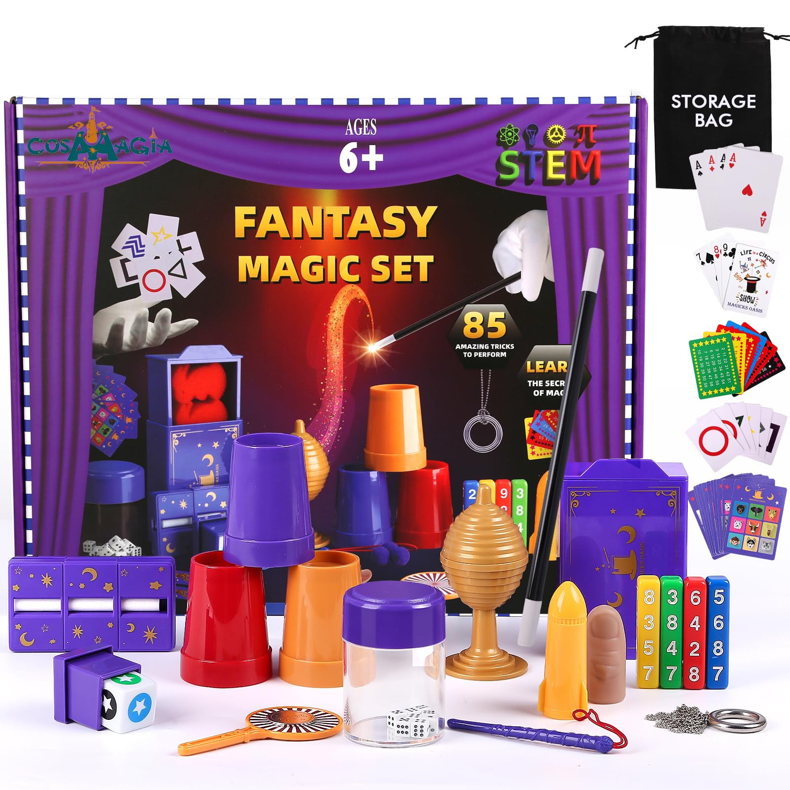 COSMAGIA Magic Kit for Kids, Fantasy 85 Magic Tricks Set, Magic Set ...